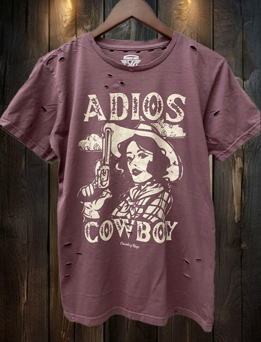 Adios Cowboy unisex Distressed T-shirt – Country Deep
