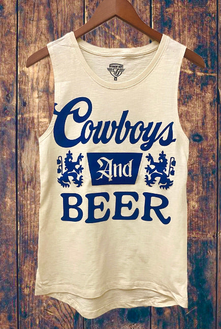 Cowboys and Beer logo Muscle Tank Top – Country Deep