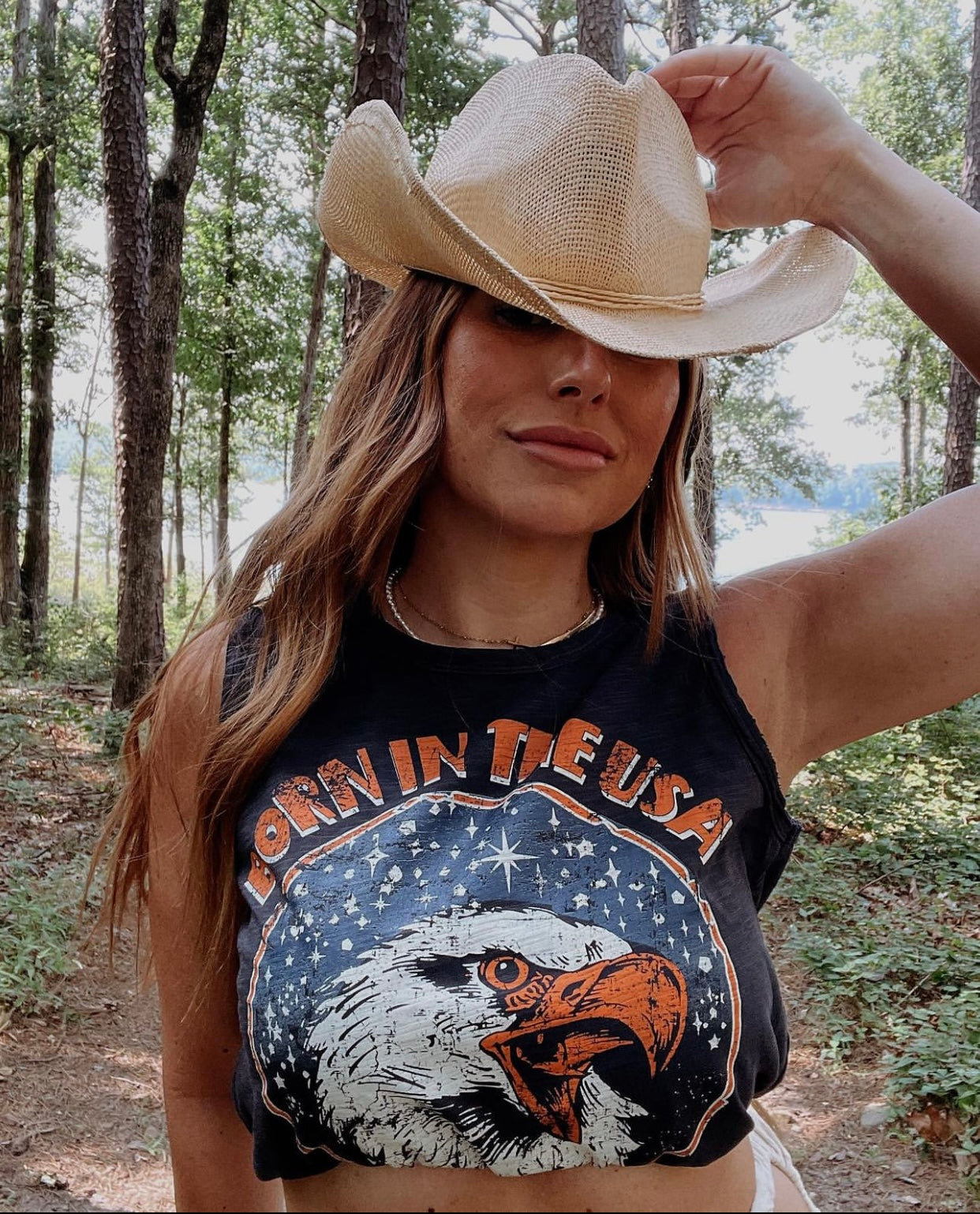 Born In The USA 80's Muscle Crop Top – Country Deep