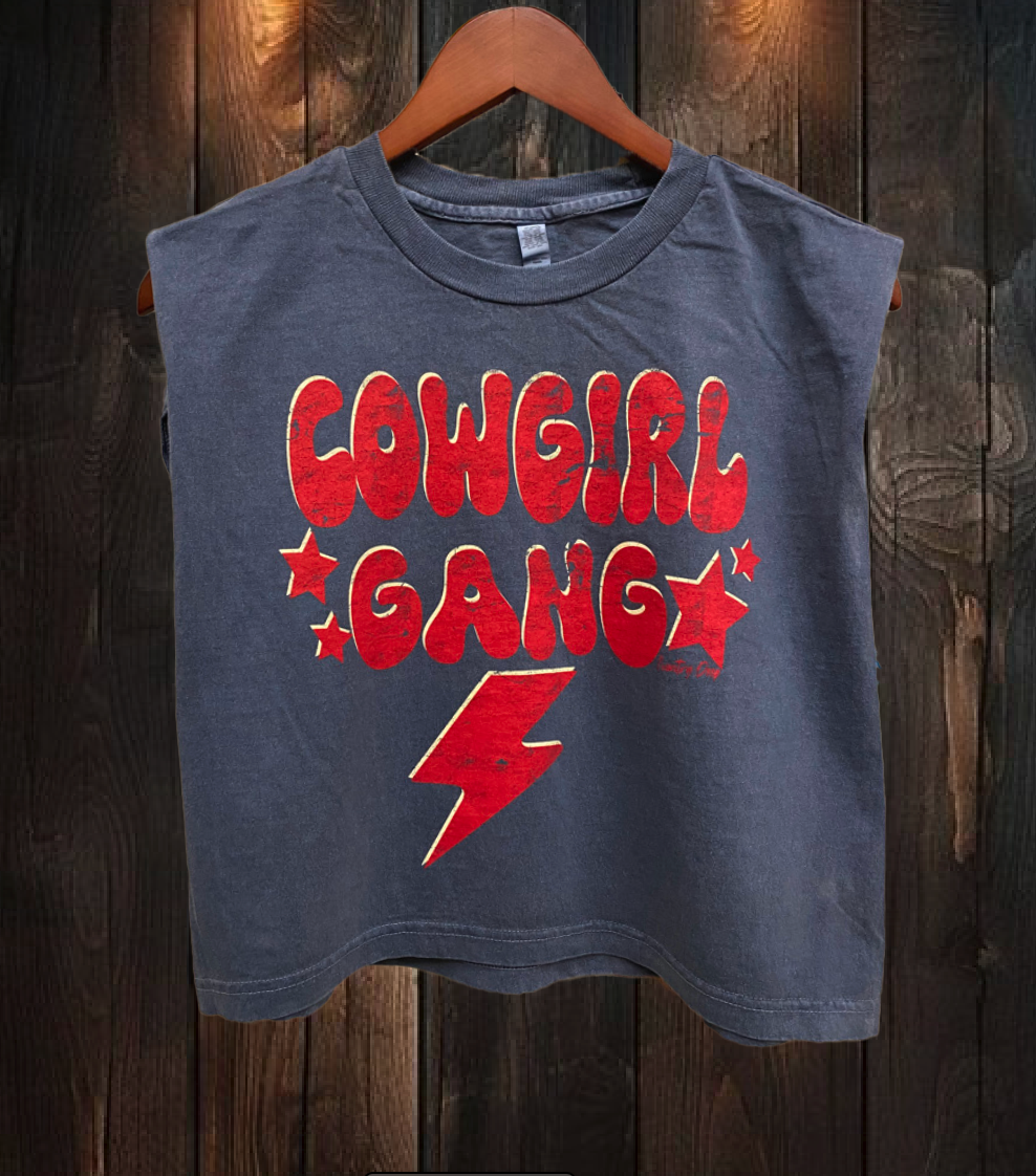 Cowgirl Gang Boxy Midriff Muscle top – Country Deep