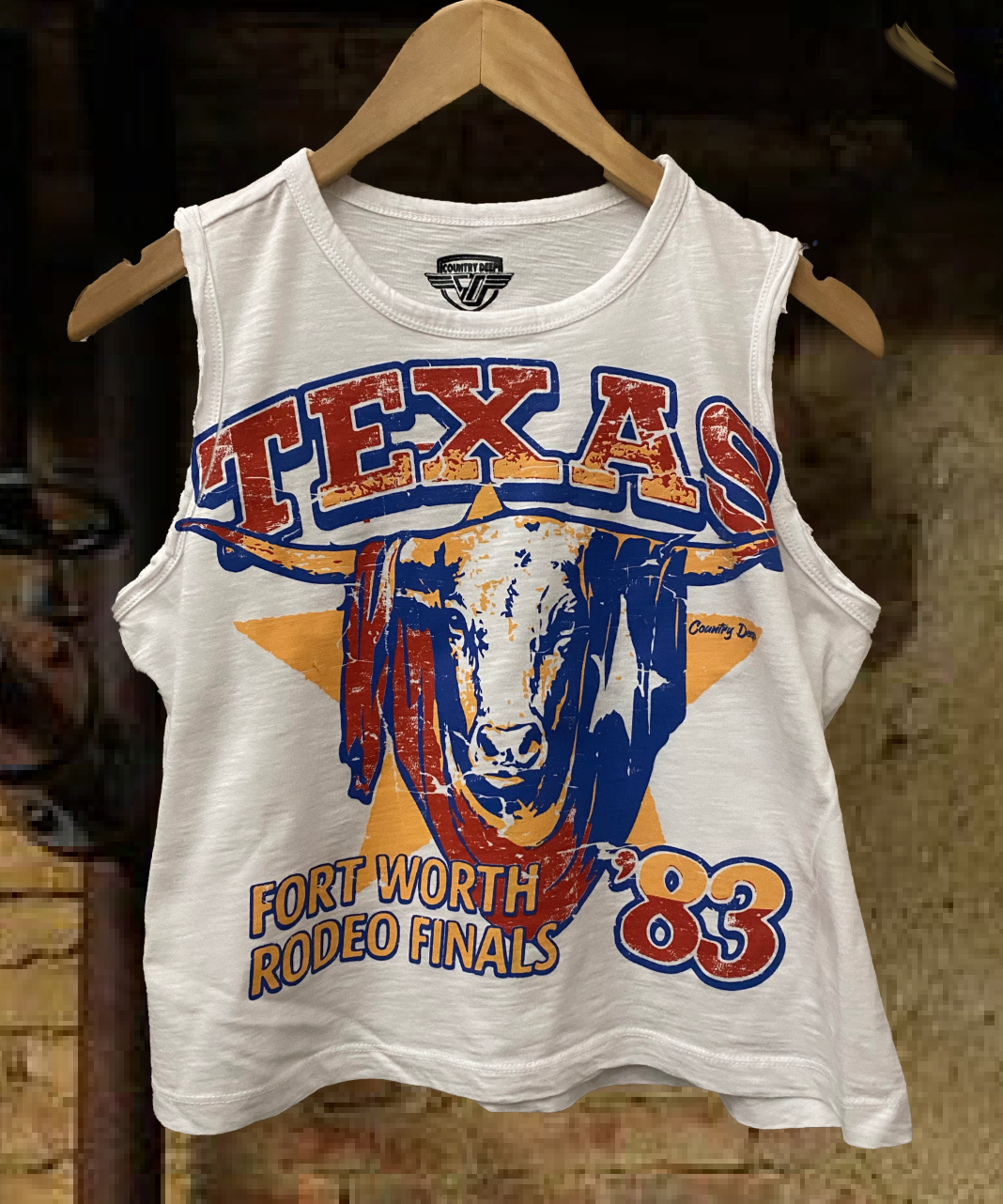 Texas Rodeo Finals 1983 Muscle Crop Top – Country Deep