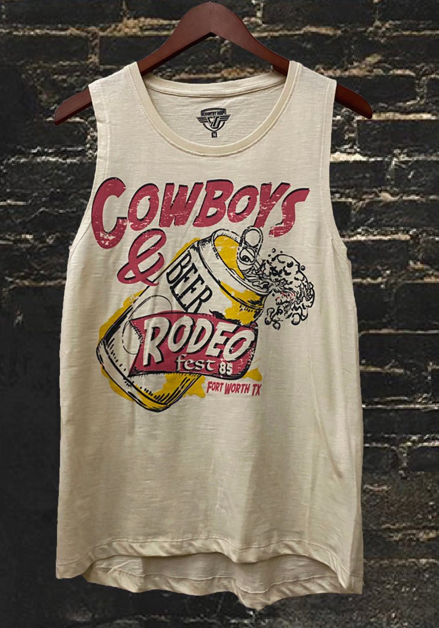 Cowboys and Beer Fort Worth Festival Muscle Tank Top – Country Deep