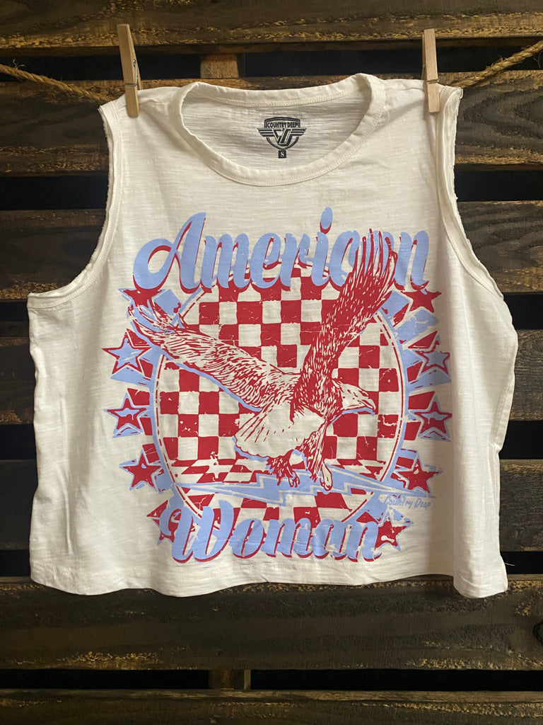 American Woman Muscle Crop Top – Country Deep
